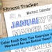 Workout Tracker Coloring Page: Printable Fitness Calendar (digital ...