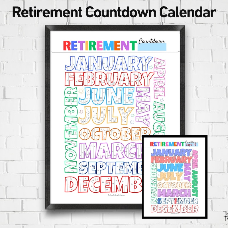 Retirement Calendar - Etsy