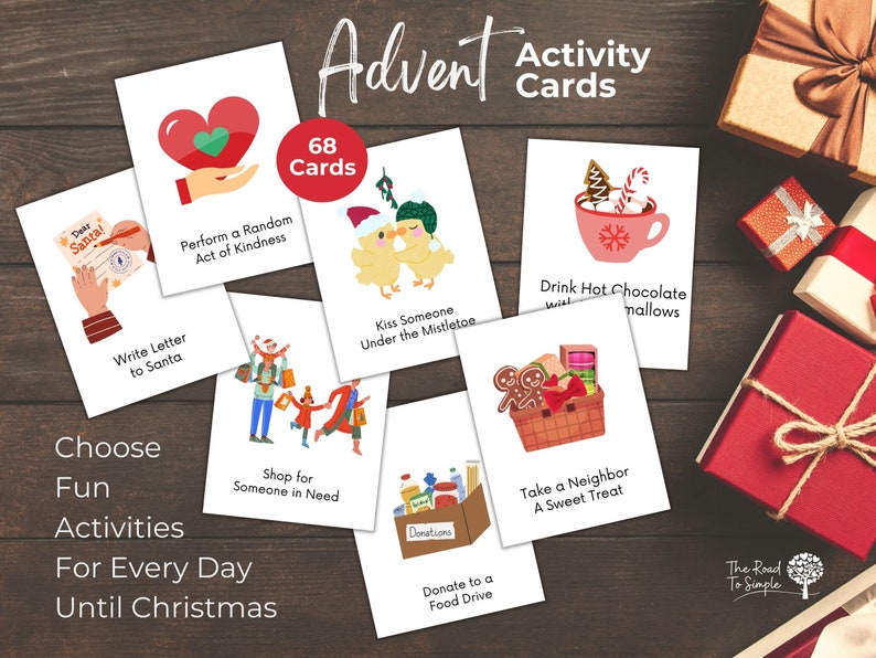 Printable Christmas Advent Activity Cards: Family Fun (digital Download ...