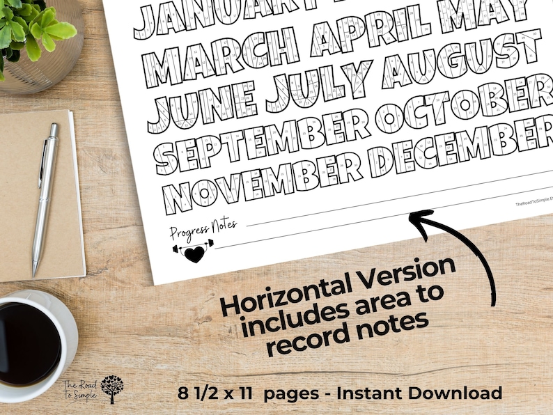 Workout Tracker Coloring Page Printable, Coloring Workout Calendar ...