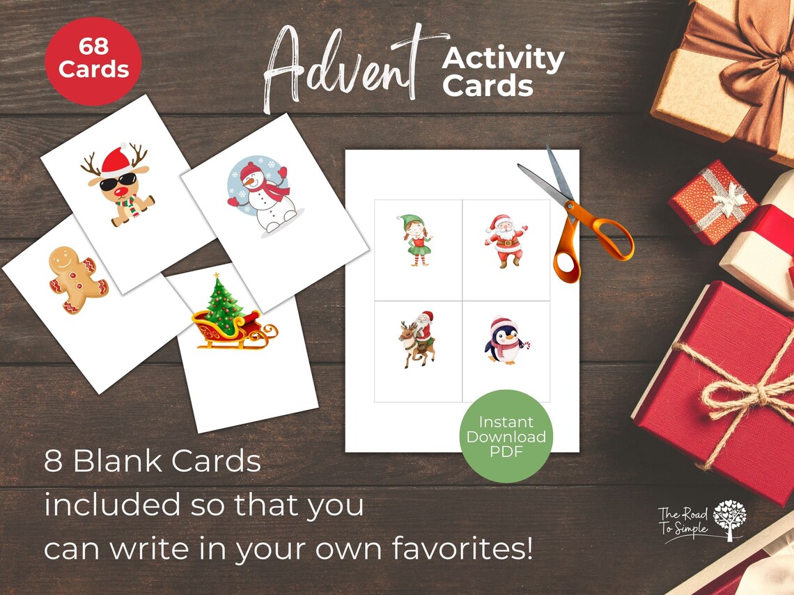 Printable Christmas Advent Activity Cards: Family Fun (digital Download ...