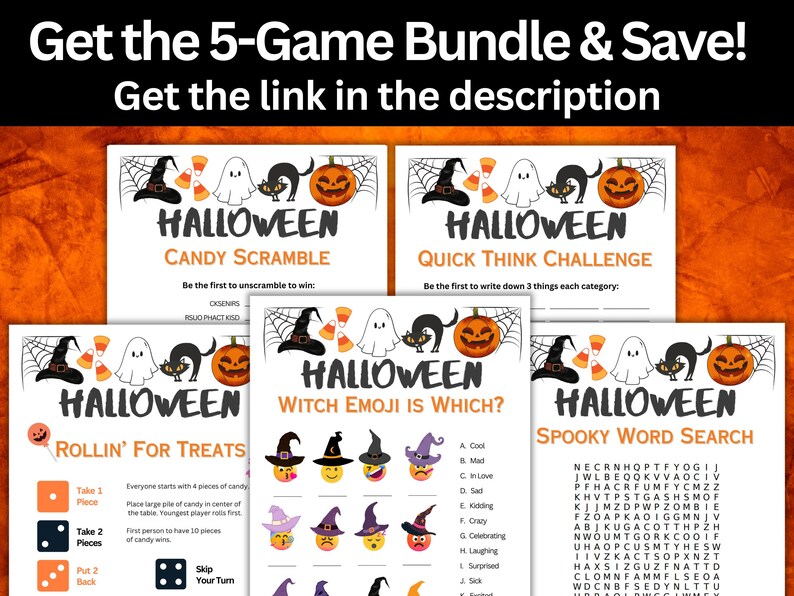 Halloween Quick Think Challenge Game: Printable Party Activity (PDF) - Etsy