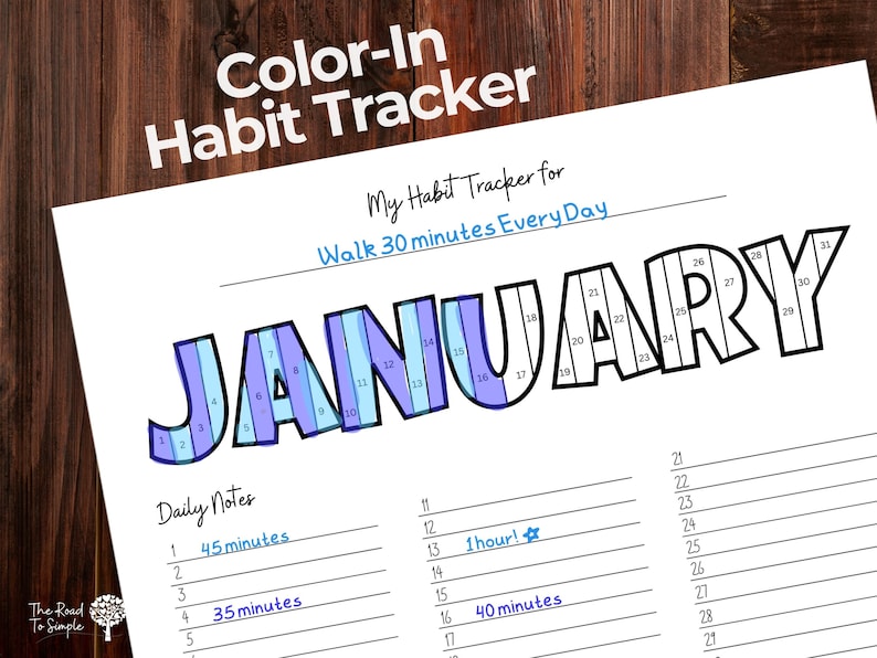 Set of 12: Monthly Habit Tracker Coloring Page Printable, Coloring ...