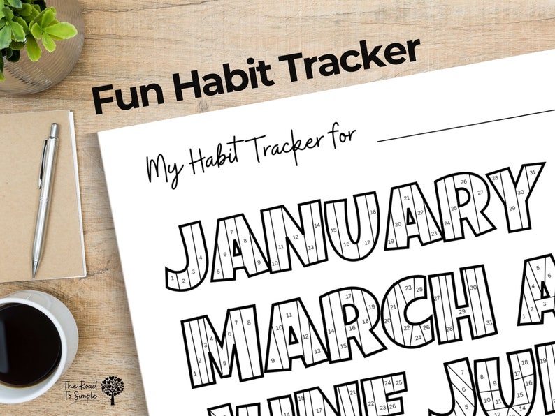 365 Day Habit Tracker: Color-in Monthly Fitness, Workout, Countdown ...