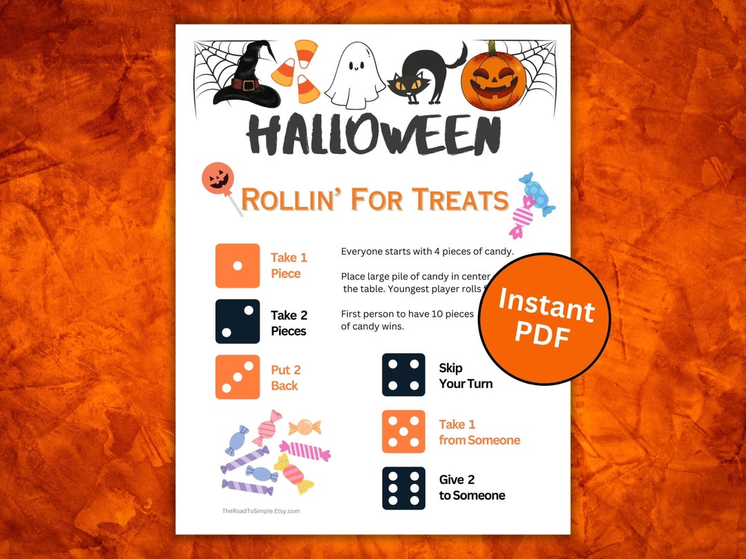 Halloween Rollin' for Treats, Halloween Dice Game, Halloween Party Game ...