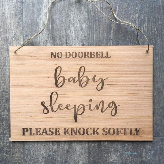 8x11 Baby Sleeping Engraved Wood Sign for Your Door FREE | Etsy