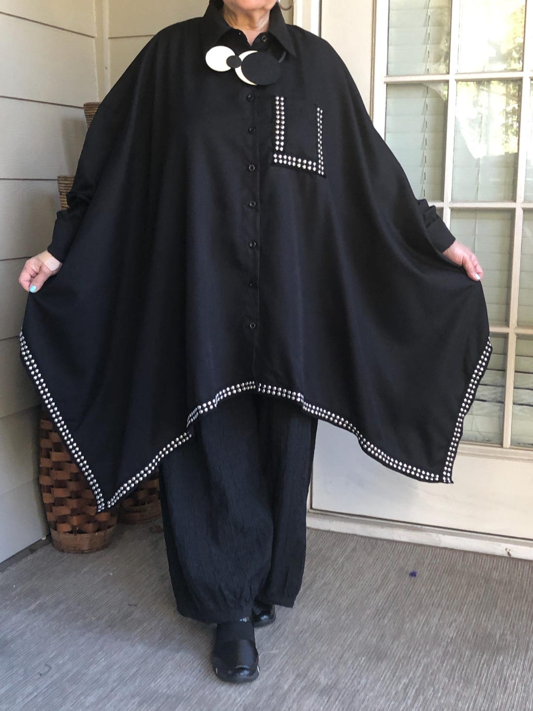 Lagenlook Art to Wear Bohemian Punk Gothic Steampunk Asymmetrical Black ...