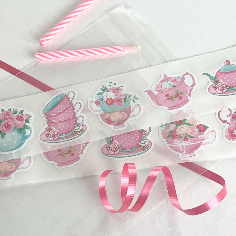 Sticker Pack Tea Party Sticker Shower 30th Birthday Party Favor Invite ...