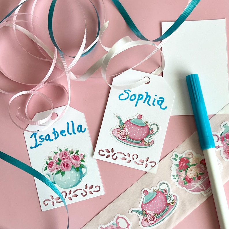 Sticker Pack Tea Party Sticker Shower 30th Birthday Party Favor Invite ...