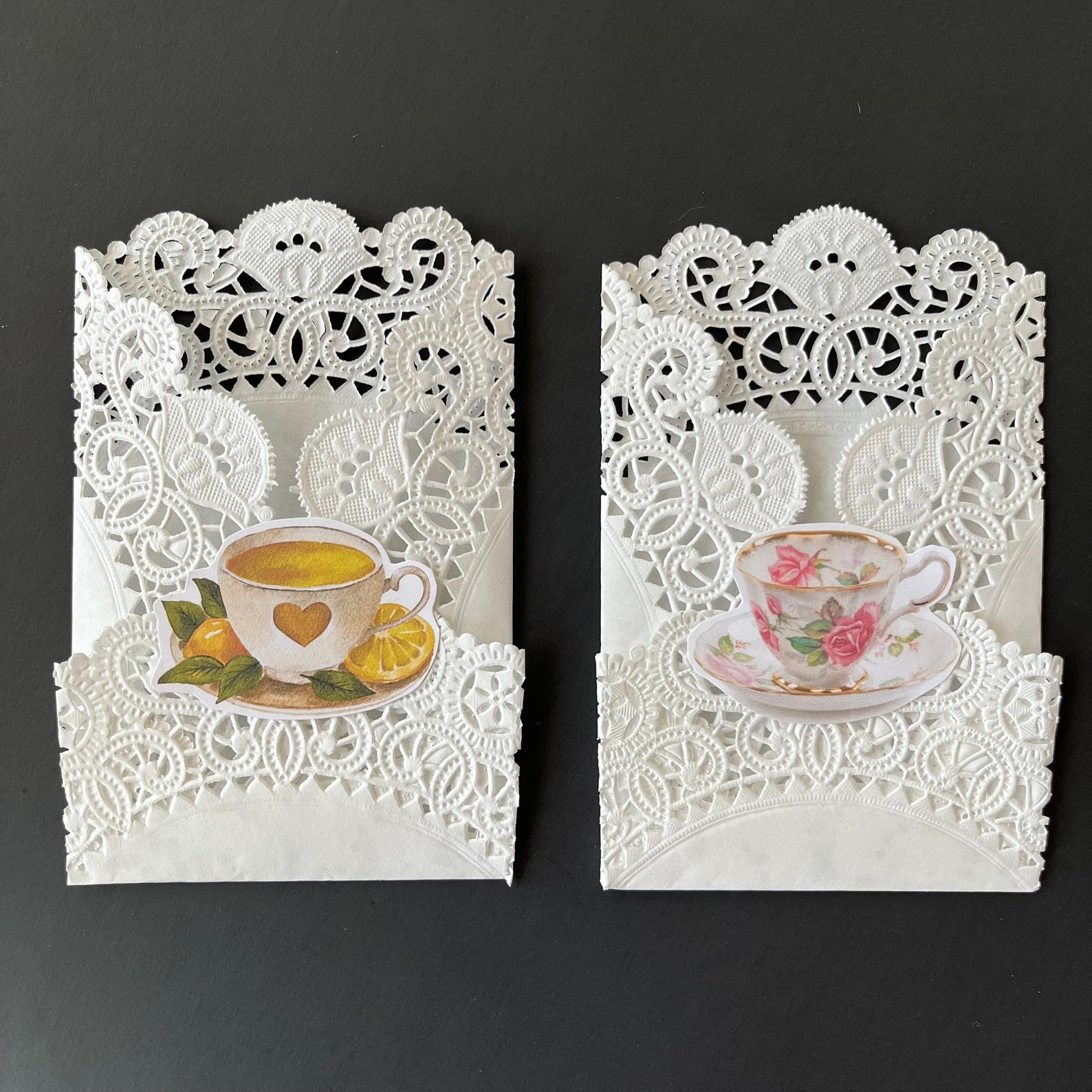 Dainty Tea Party Utensil Holder, Delicate Paper Doily Table Decor ...