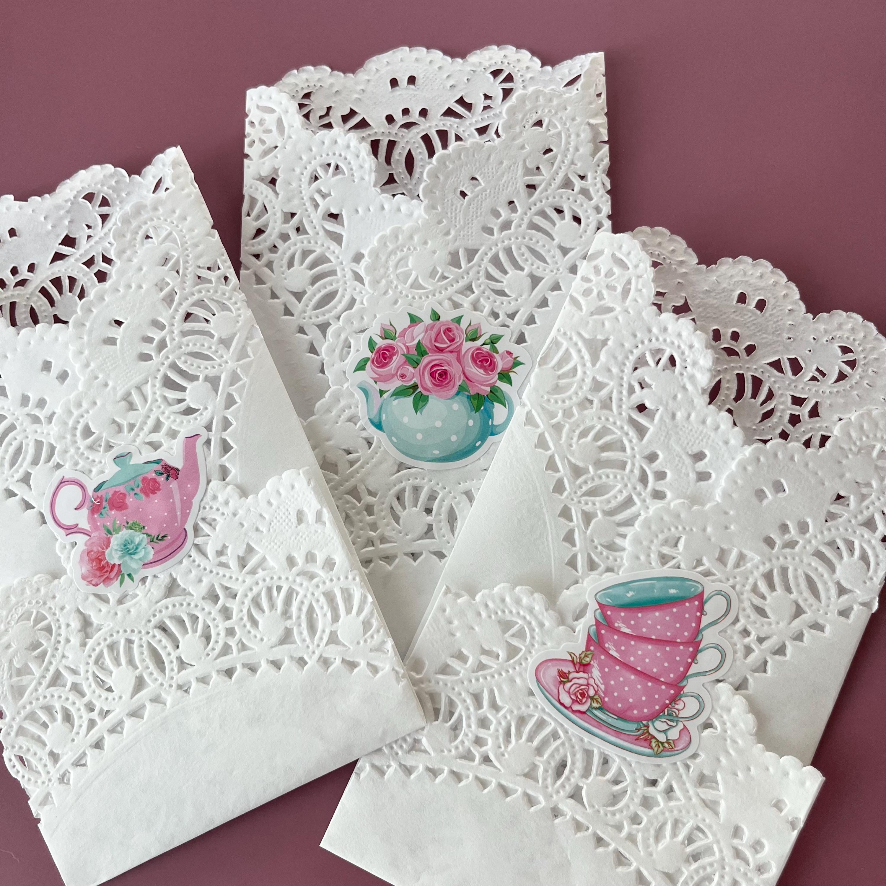 Tea Party Decoration Set Lunch Utensil Holder Cutlery Pouch Plastic ...