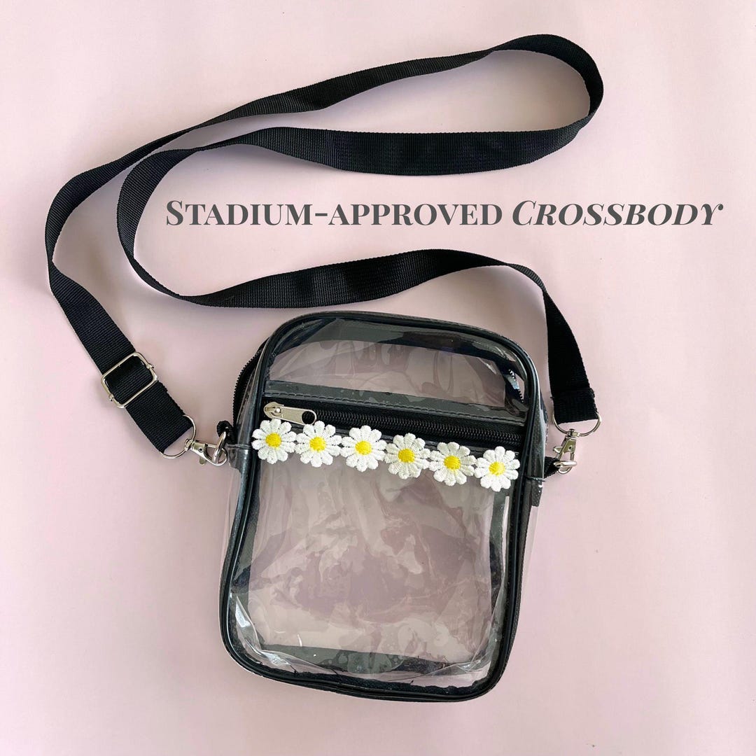Boho Daisy Purse Crossbody Strap Bag Clear Stadium Bag Concert Purse ...