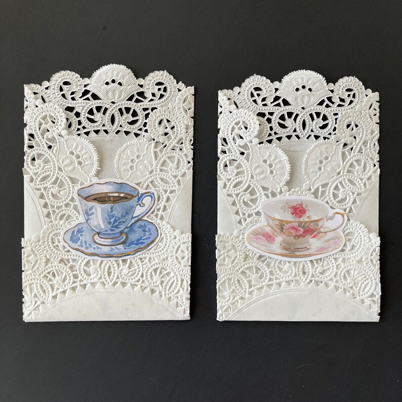 Dainty Tea Party Utensil Holder, Delicate Paper Doily Table Decor ...