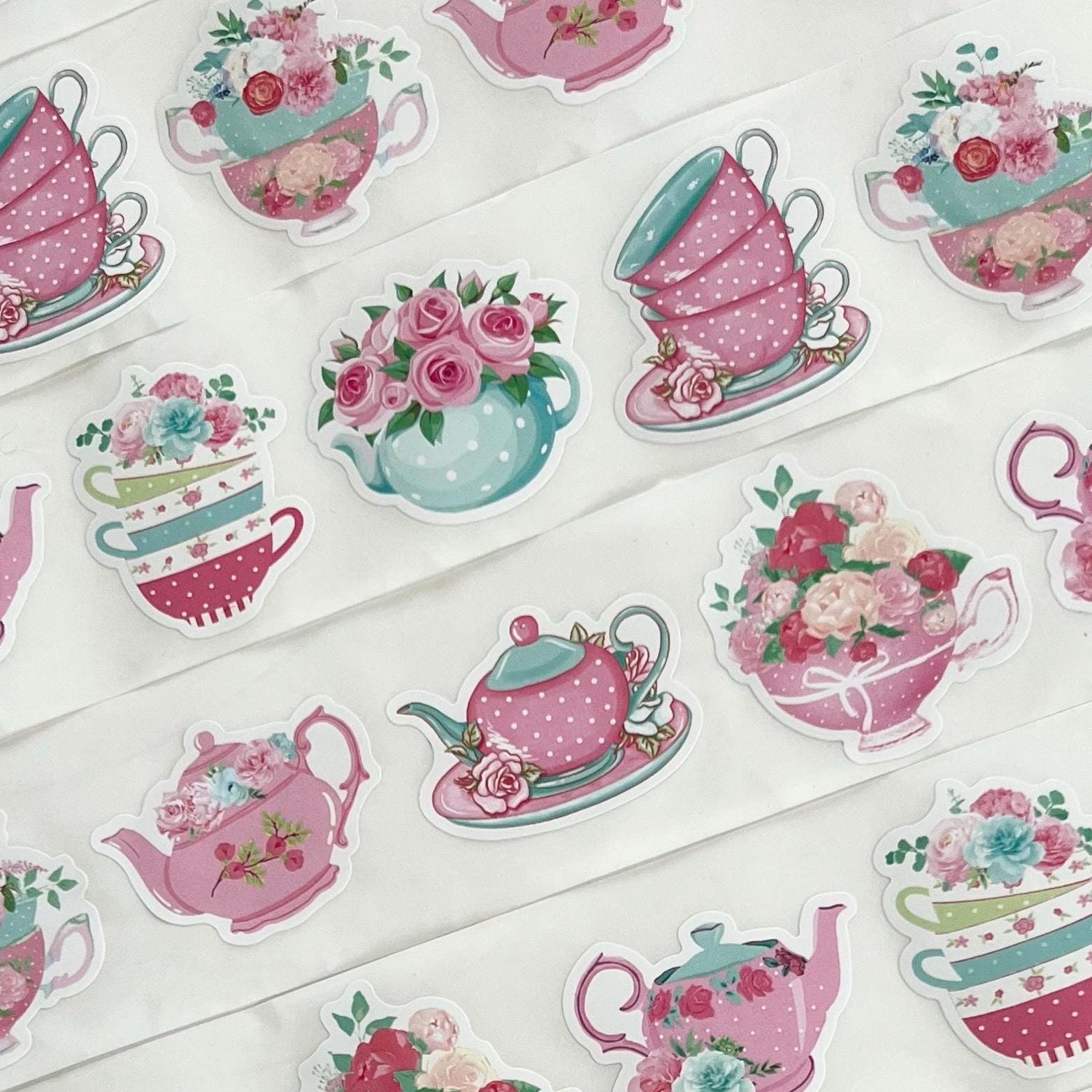 Sticker Pack Tea Party Sticker Shower 30th Birthday Party Favor Invite ...