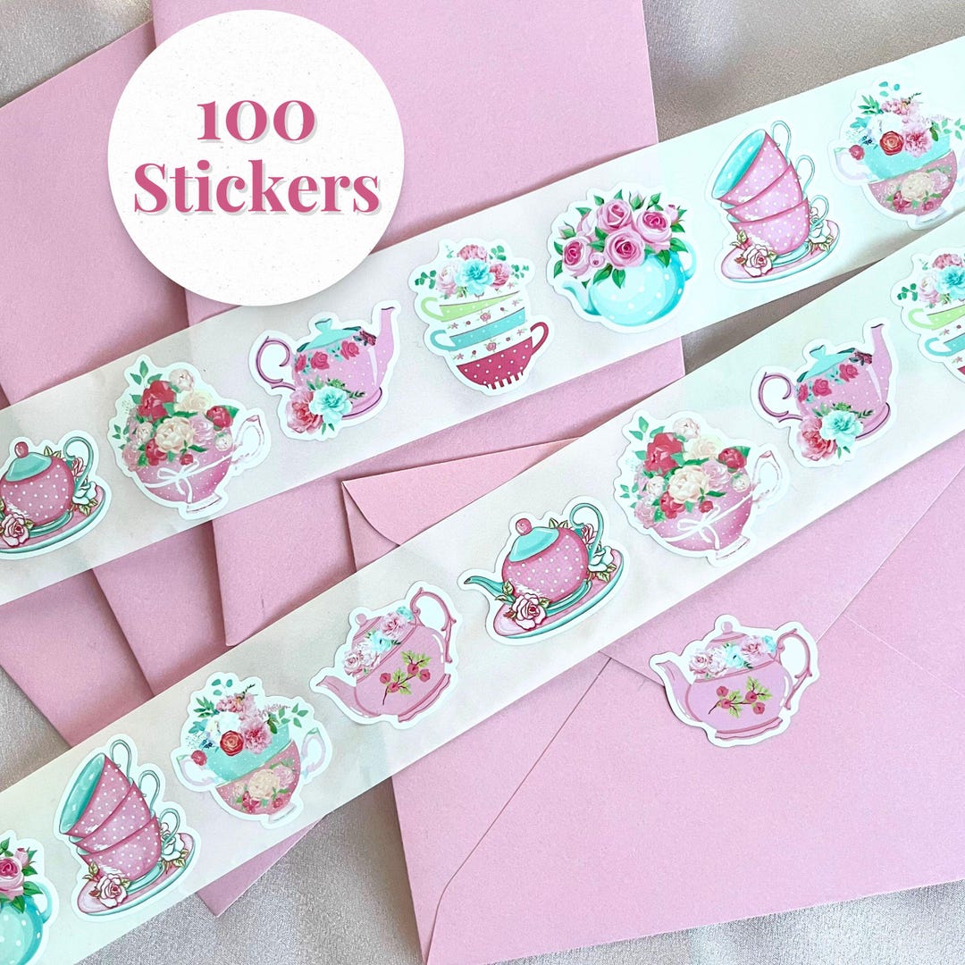 Sticker Pack Tea Party Sticker Shower 30th Birthday Party Favor Invite ...
