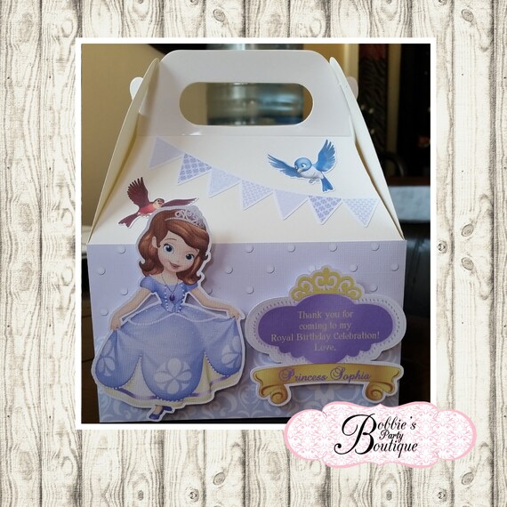 Sofia the First party favor box Sofia the first gable box 10 | Etsy