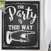 Party this way sign pointing finger in both directions party | Etsy