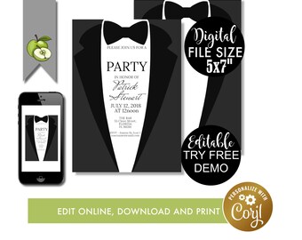 Tuxedo invitation | Etsy