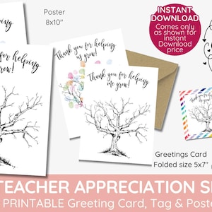 Teacher Appreciation Class Fingerprint Tree Gift, Hand Drawn ...