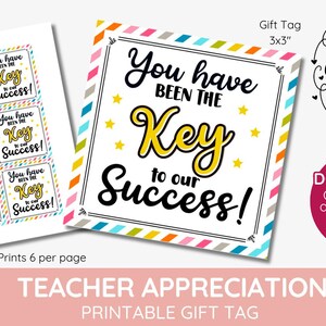 You Have Been the Key to Our Success!, Key Ring Gift Tag, Teacher ...