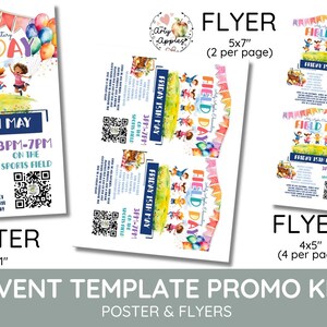 Editable School Field Day Flyer, School Family Benefit Carnival ...