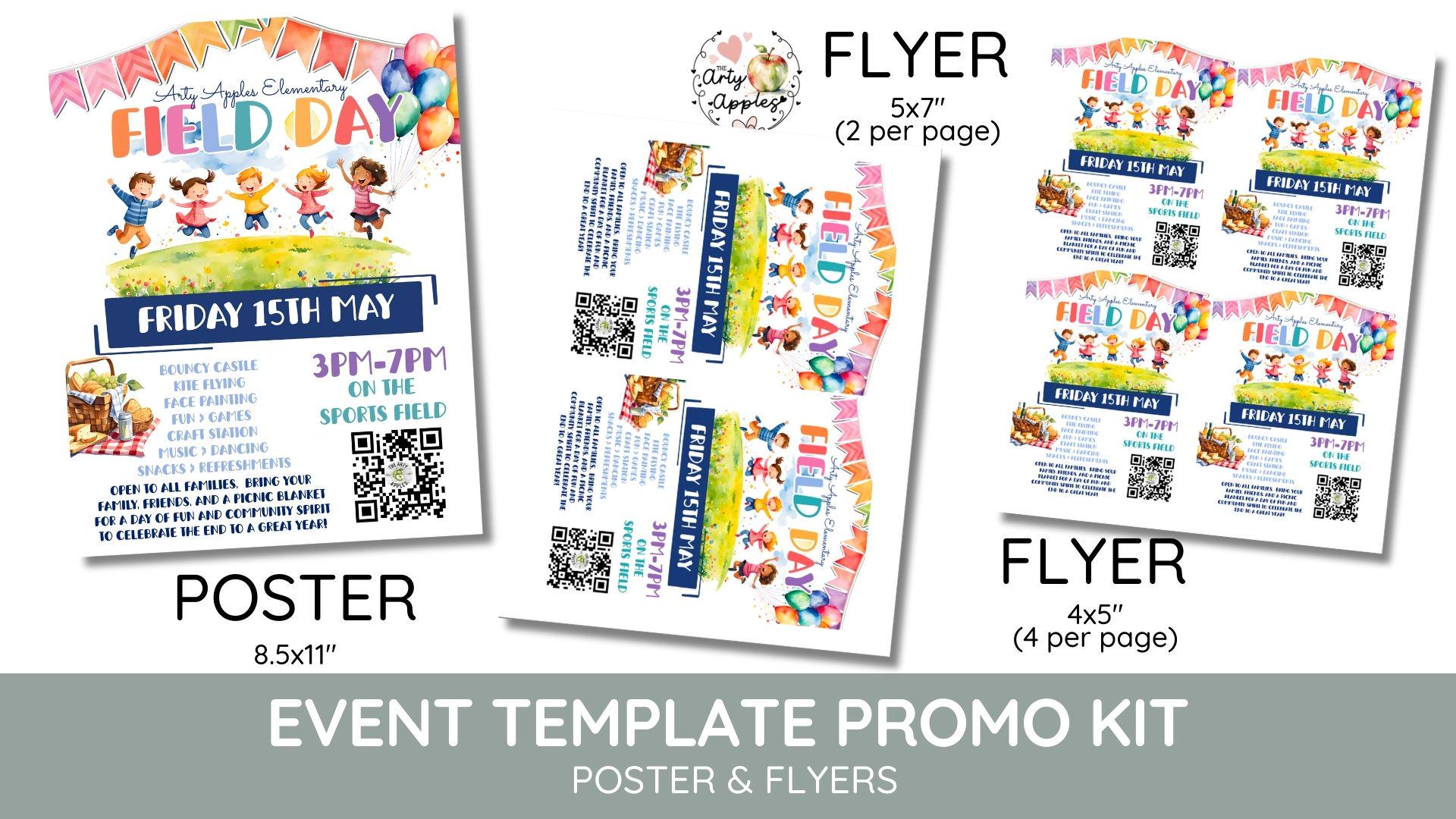 Editable School Field Day Flyer, School Family Benefit Carnival ...