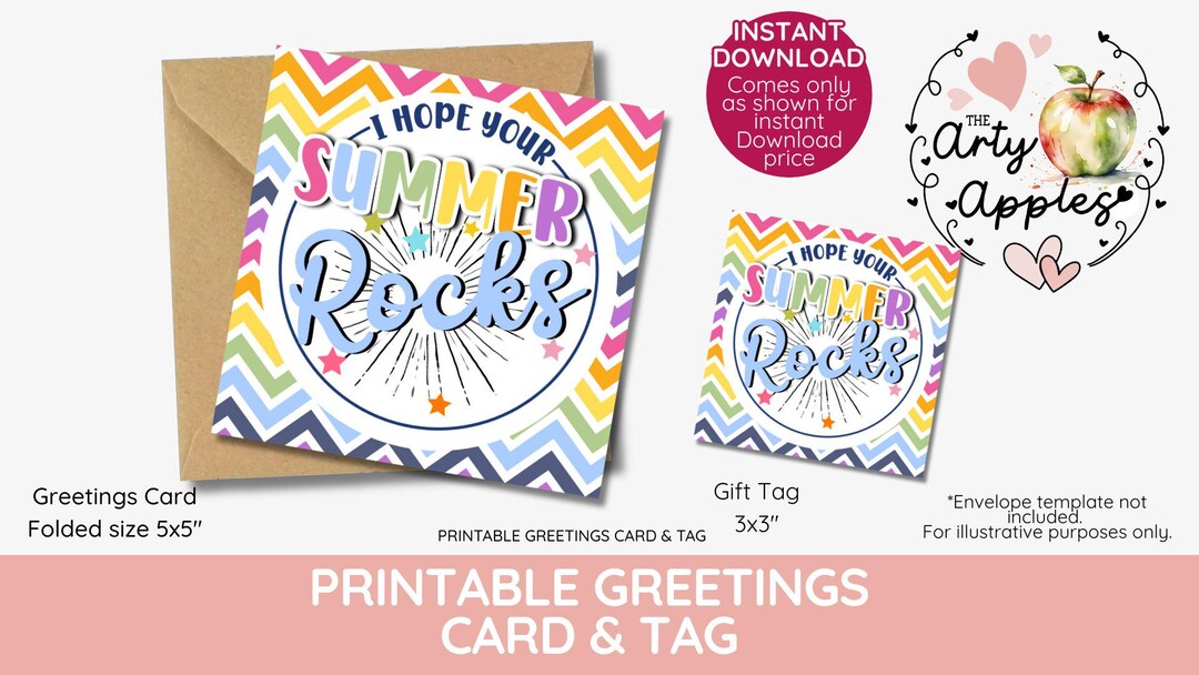 Hope Your Summer Rocks Printable Gift Tag, Rock, Pop Goodbye Class Gift ...