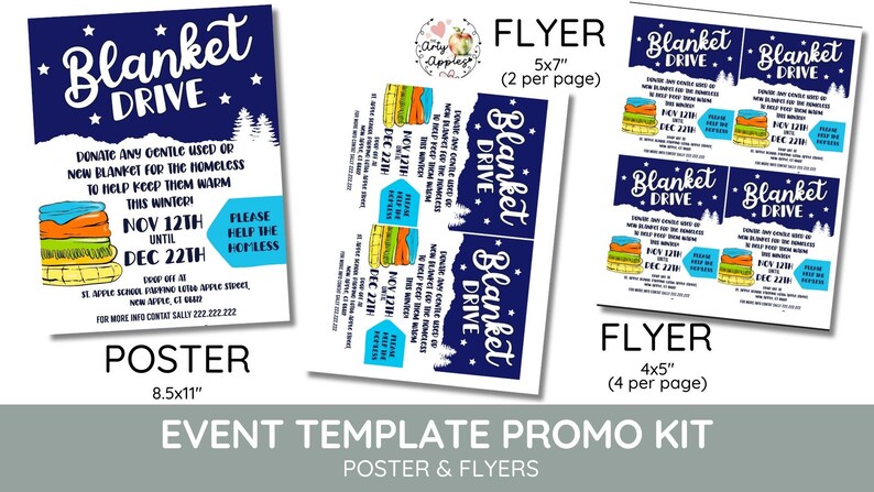 Editable Blanket Drive Poster, Editable Blanket in Need, Homeless Flyer ...