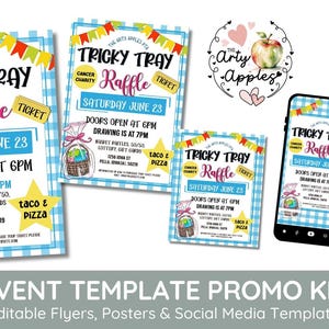 Editable Tricky Tray Raffle Fundraising Flyer, Social Media Fundraiser ...