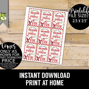 Holiday Popcorn Gift Tags, Christmas Poppin' With FUN, Printable Gift ...