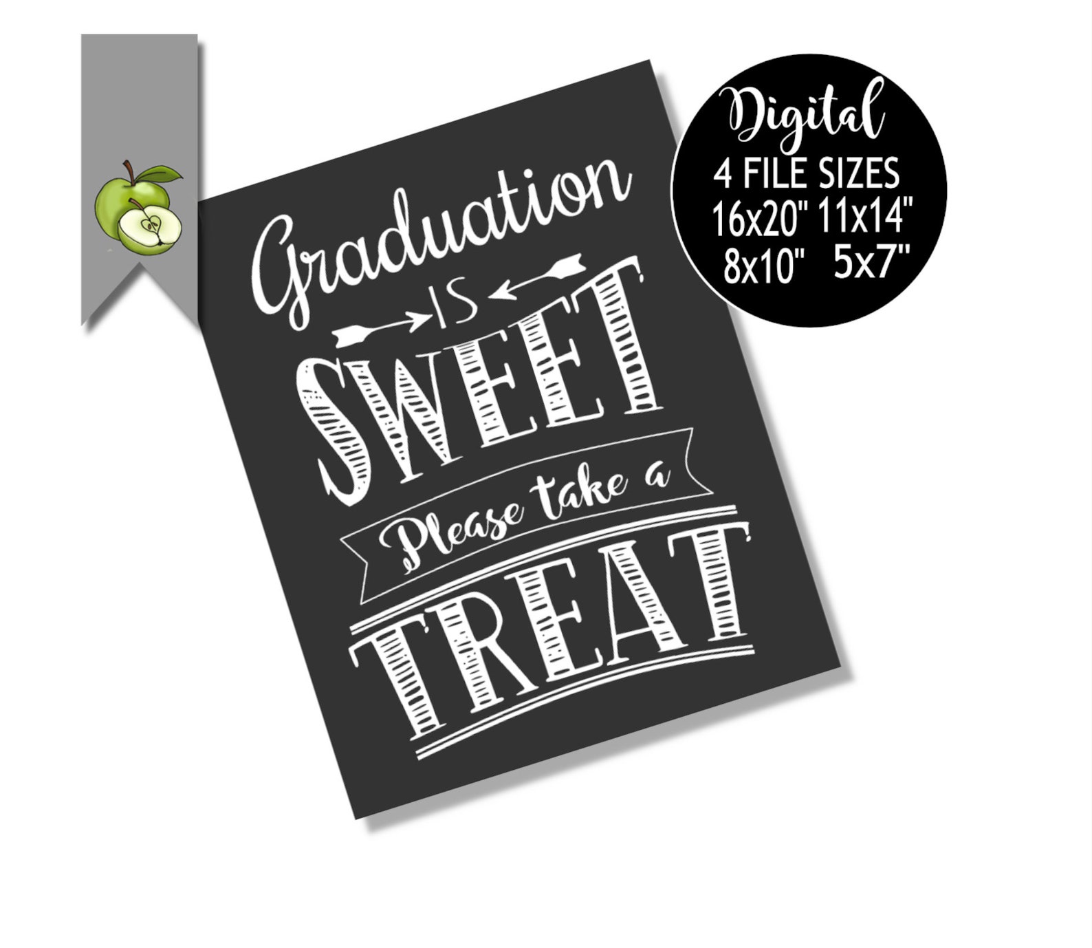 Graduation is Sweet Graduate Sign Grad Party Grad Treat | Etsy
