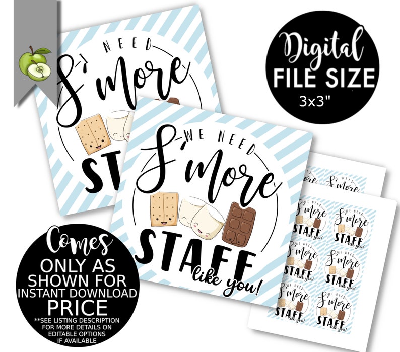We Need S'more Staff Like You Gift Tag Appreciation Gift - Etsy