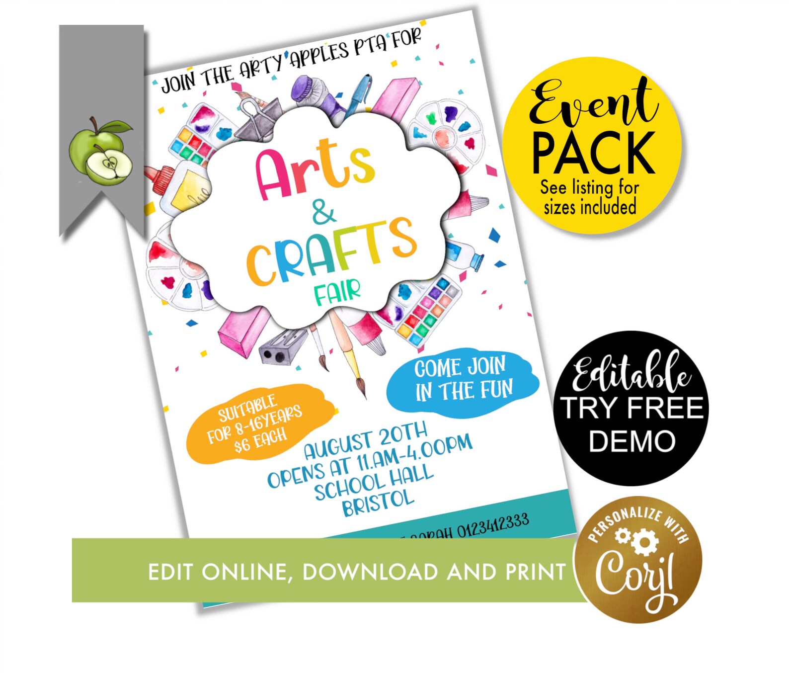Editable Arts and Craft Fair Poster, CRAFT Fair Template, Art & Craft ...