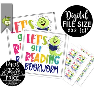 Bookworm Gift Tag, Let's Get Reading Bookworm, Read More Books, Jelly ...