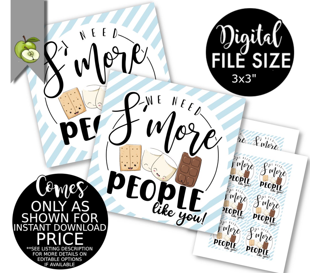 We Need S'more People Like You Gift Tag, Staff Appreciation, Teacher ...