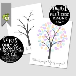 Teacher Appreciation Gift Fingerprint Class Tree, Personalised With ...