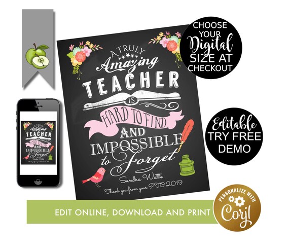 Editable Amazing Teacher Retirement Gift Printable Teacher | Etsy