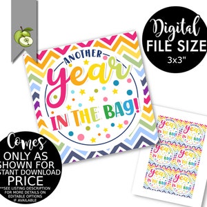 Another Year in the Bag Printable Gift Tag Reusable Tote Bag - Etsy