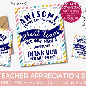 Great Team Staff Appreciation Sign, Great Team, Thank You Staff, Staff ...