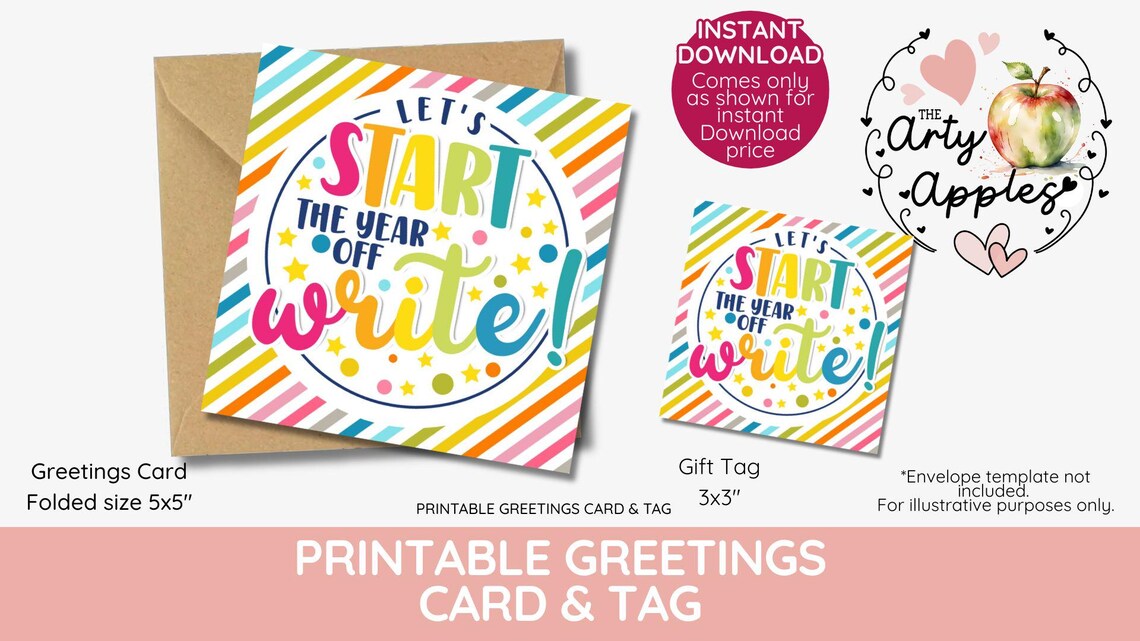 Let's Start the Year Write, Back to School Pencil Favor Gift Tag & Card ...