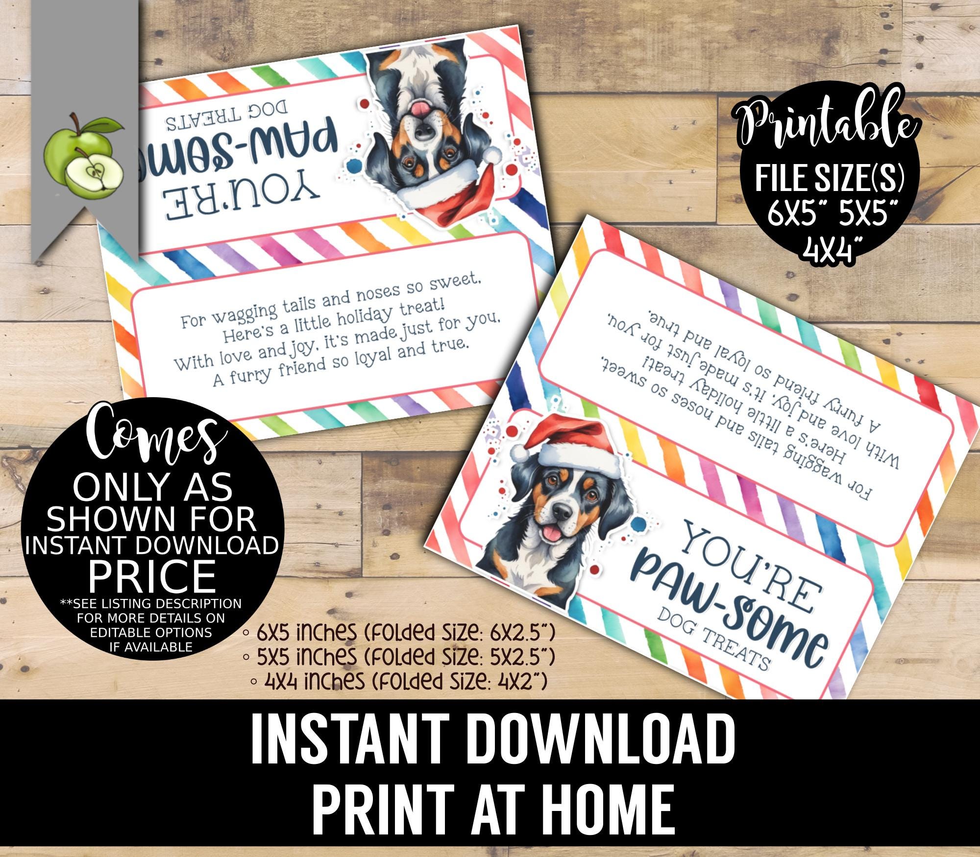 DOG Treats Bag Toppers, Instant Download 3 Sizes, Pet Dog Groomer ...