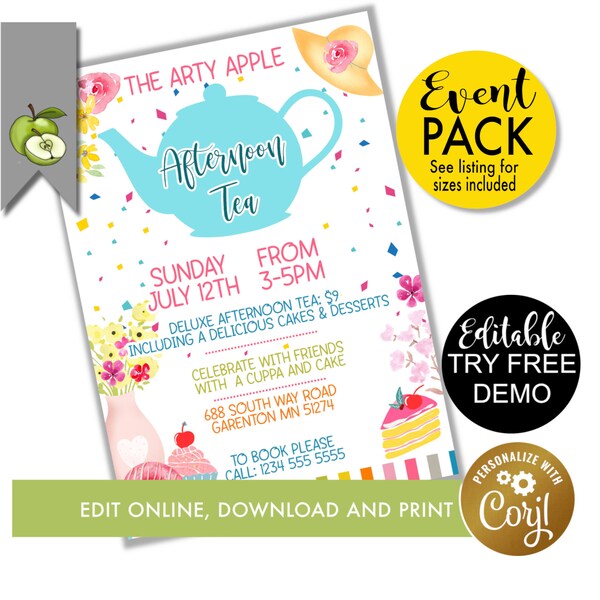 Tea Party Flyer - Etsy
