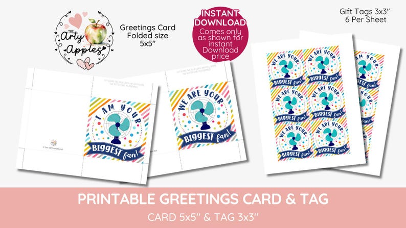 Biggest Fan Printable Gift Tag, We/i Biggest Fan, Teacher Appreciation ...