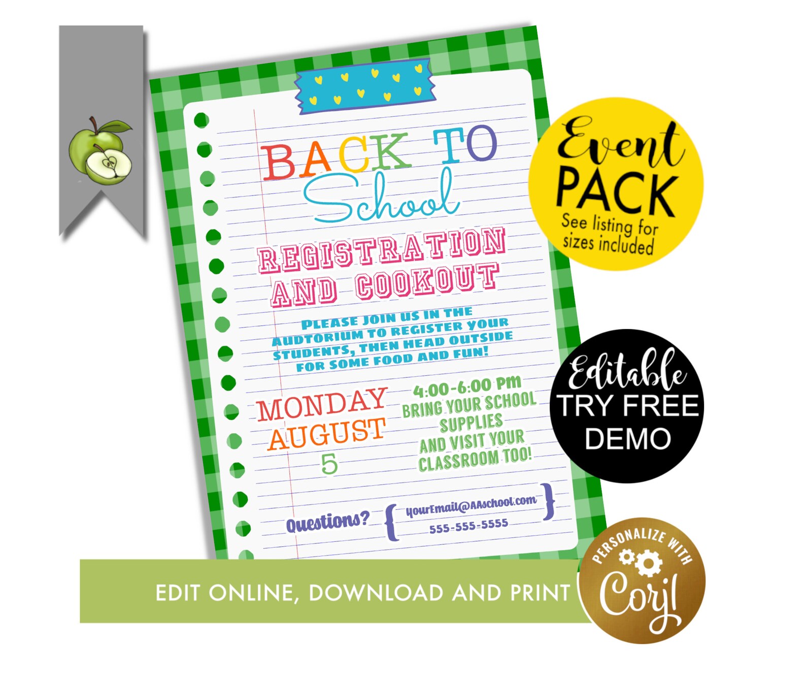 Editable Back to School Cookout Party Invite School - Etsy