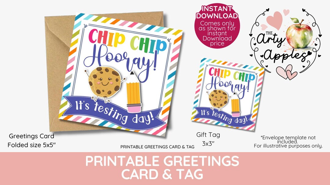 Testing Day Printable Gift Tag - Chip Chip Hooray! Perfect for Students ...