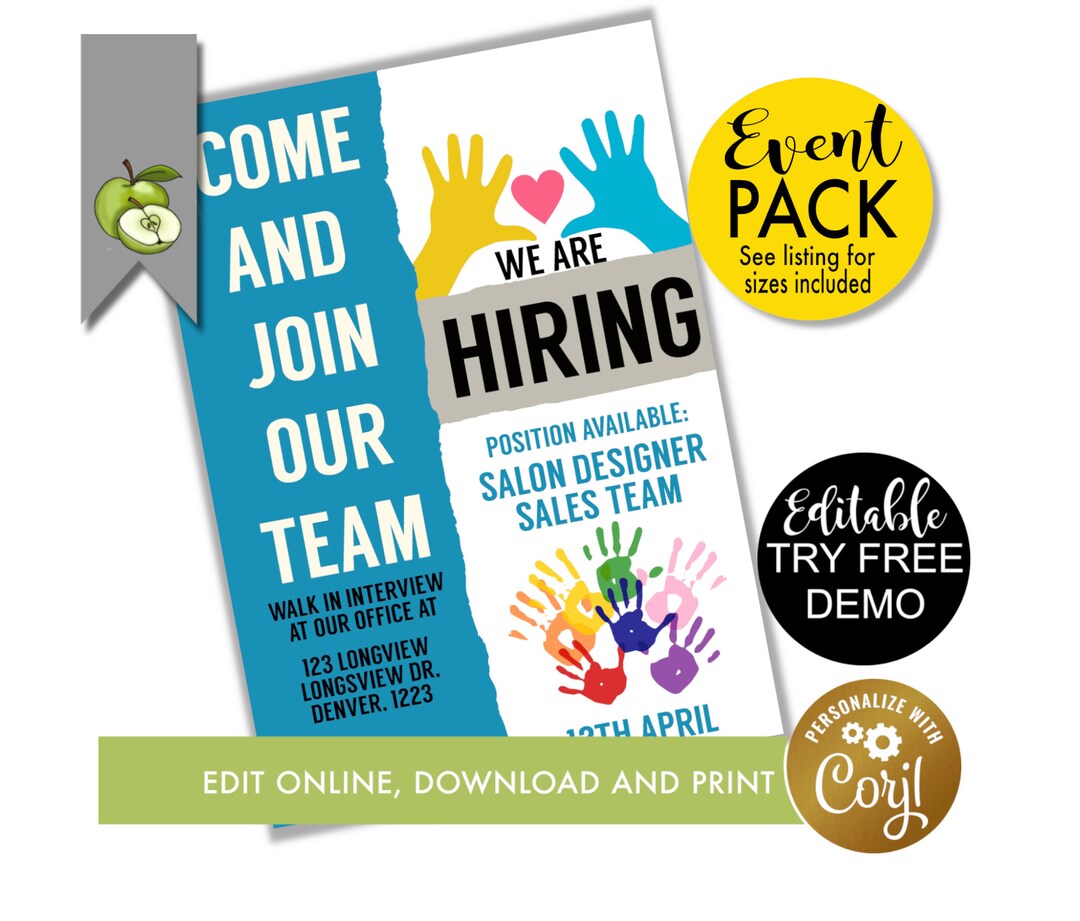 Editable Hiring Staff Flyer, Helpers Required, Hiring People, Hiring ...
