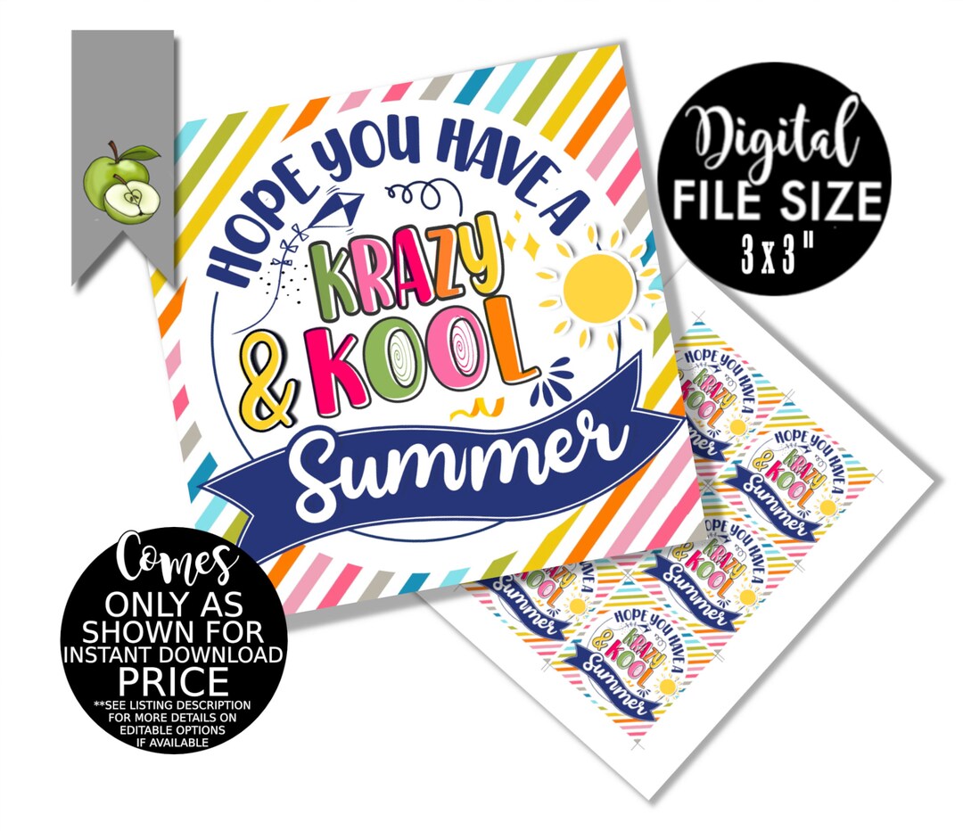 Hope You Have a Krazy & Kool Summer!, Crazy Class Gift, Goodbye Class ...