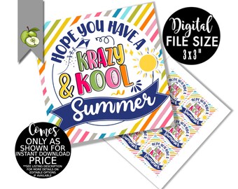 Have a KOOL Summer Card, Note, End of the School, Year, Printable ...