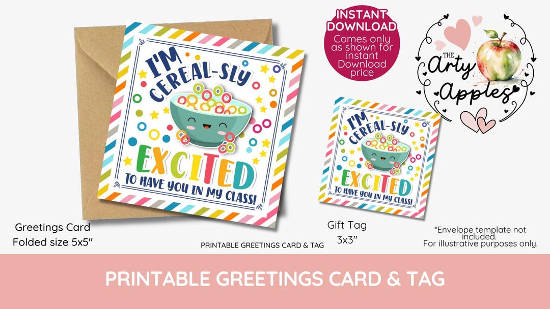 PRINTABLE I'm CEREAL-SLY Excited to Have You in My Class! Gift Tag ...