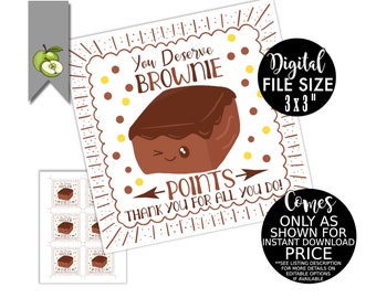 You Deserve BROWNIE Points Team Appreciation teacher Appreciation ...